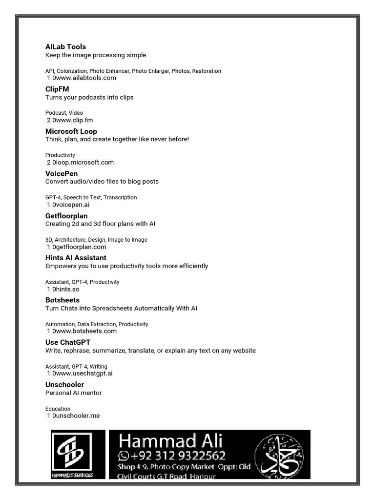 1300 AI Tools and Application in One Place | PDF | Artificial Intelligence | Intelligence (AI ...