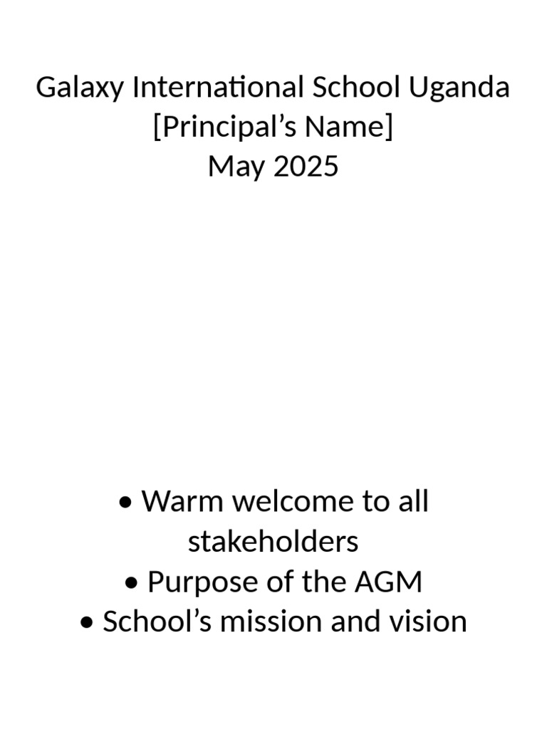 Principal Report PTA AGM Template | PDF