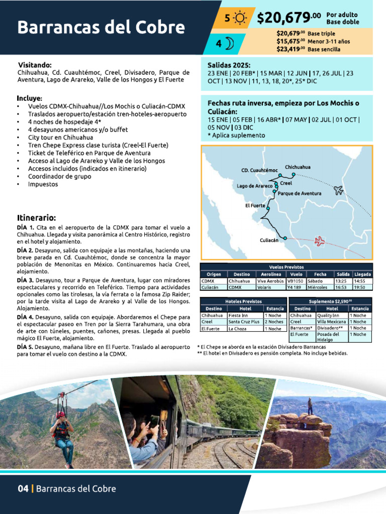 Itinerario Barrancas 2025 | PDF