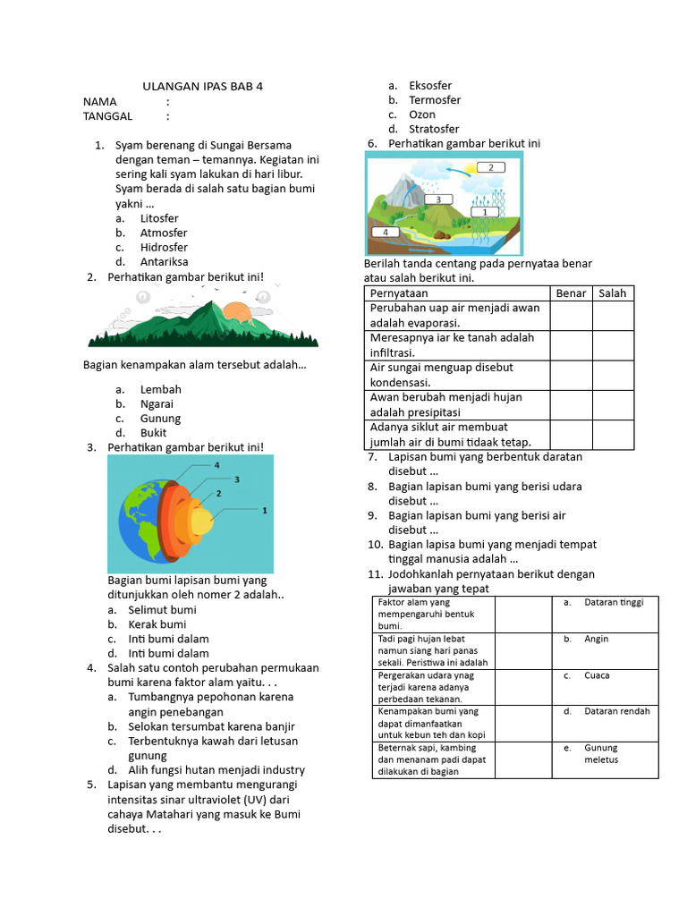 Ulangan Ipas Bab 4 | PDF