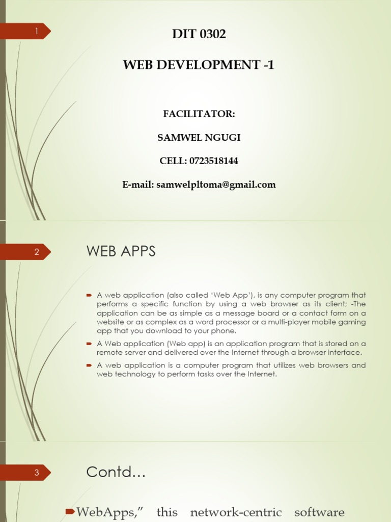 Lecture 1 - Introduction To Web Applications | PDF | World Wide Web | Internet & Web