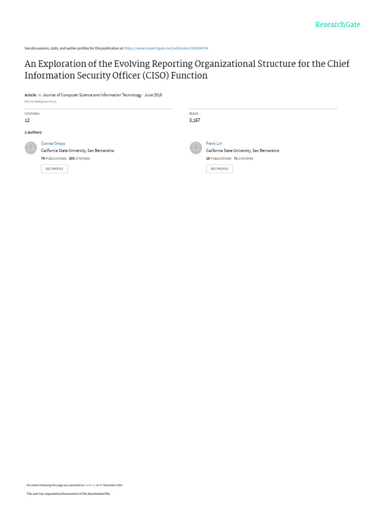 An Exploration of The Evolving Reporting Organizational Structure For ...