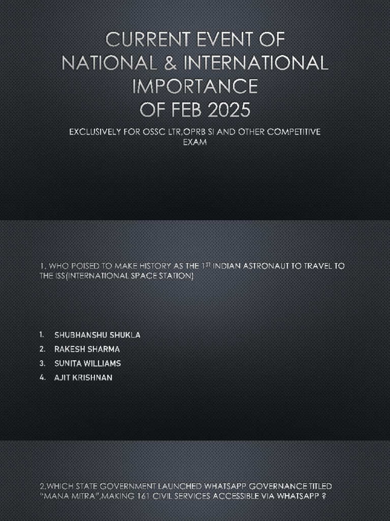 Current Event of National 0 International Importance | PDF