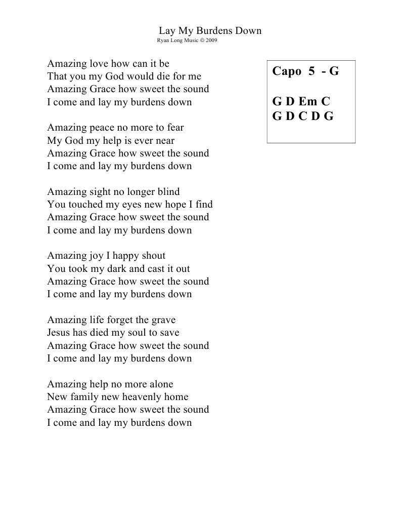 Lay My Burdens Down Lyrics | PDF | Poetry