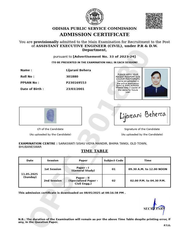 Exam opsc aee 2024 advertisement | PDF