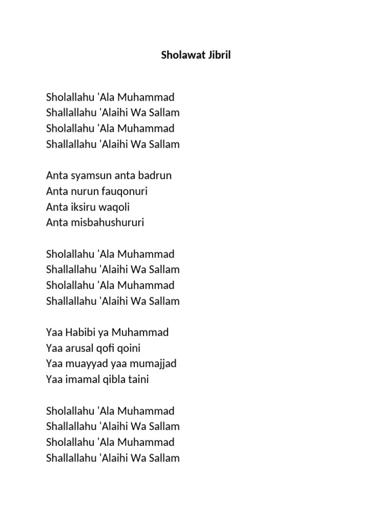 Sholawat Tabbil Qulub | PDF