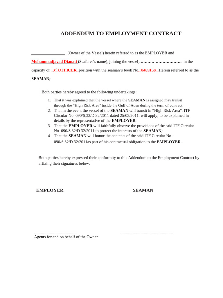 Addendum Draft | PDF