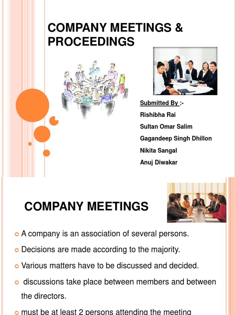 Company Meetings and Proceedings Overview | PDF | Board Of Directors ...