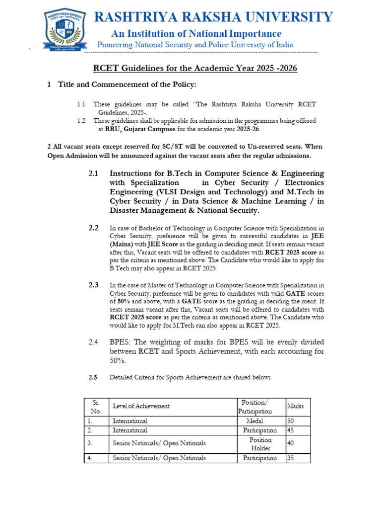 RCET Guidelines For The A.Y. 2025 2026 1 | PDF | Multiple Choice ...