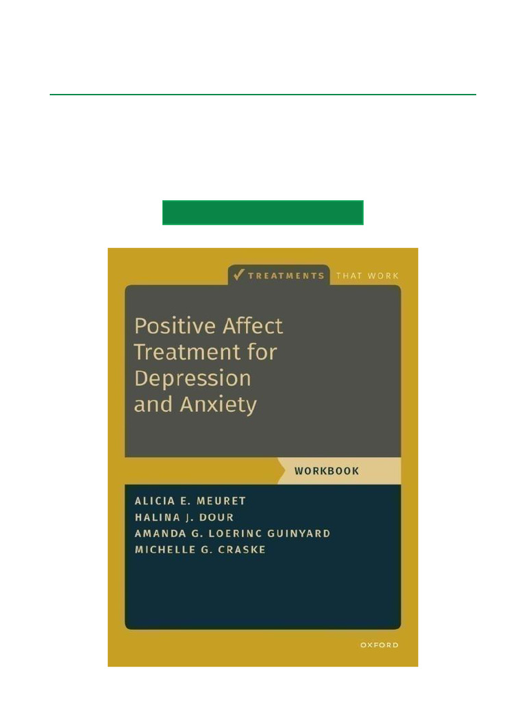 Claim Positive Affect Treatment for Depression and Anxiety Workbook pdf ...