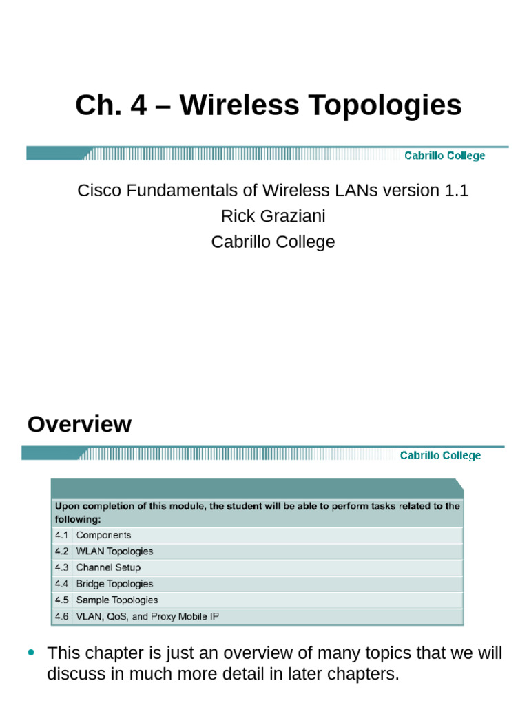 Chapter 06 - Wireless Topologies | PDF | Computer Network | Wireless ...