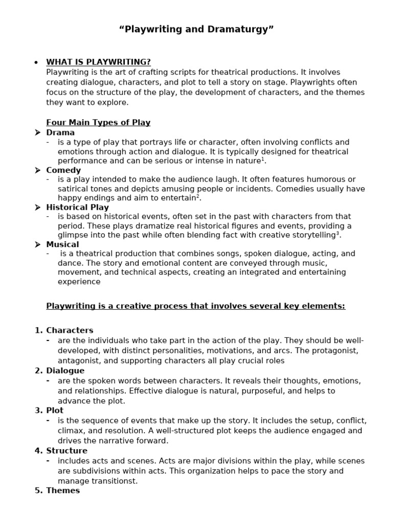 MCELT7 Playwriting&Dramaturgy | PDF | Play (Theatre) | Playwright