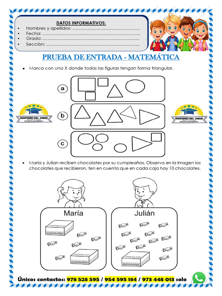 Muestra Evaluación Segundo Grado Mat | PDF