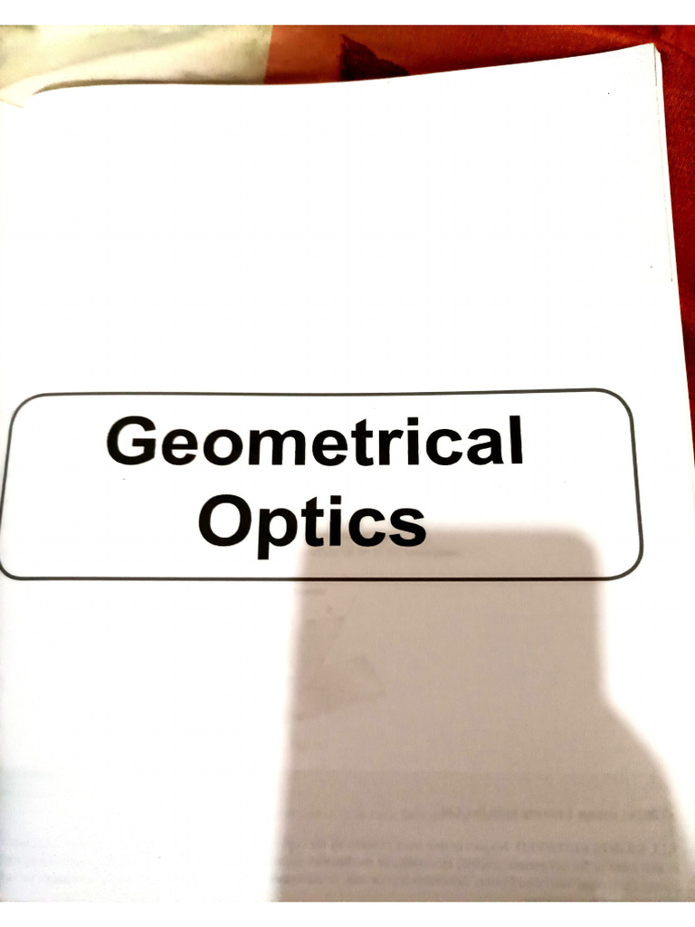 Geometrical Old Optics | PDF