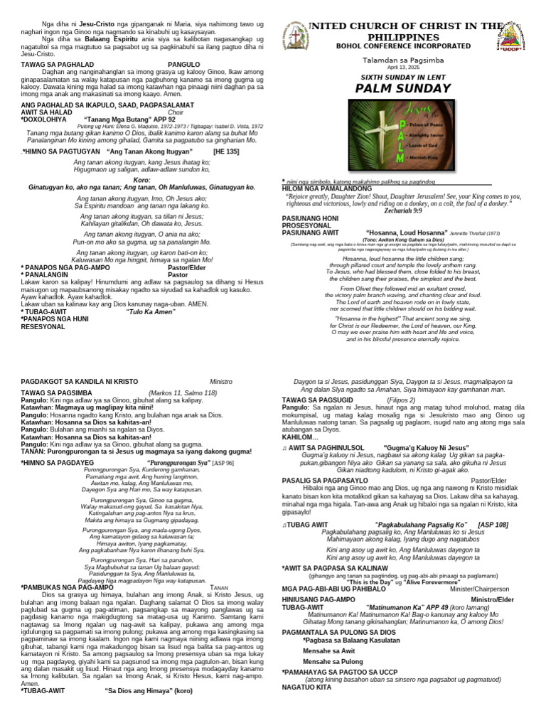 April 13, 2025 Talamdan Sa Pagsimba | PDF