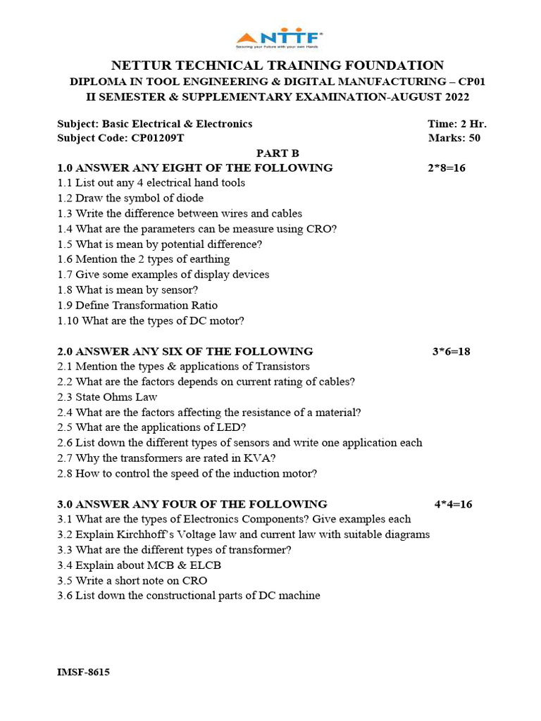 CP01 - 2021 JUN - Semester 2 - BEE | PDF