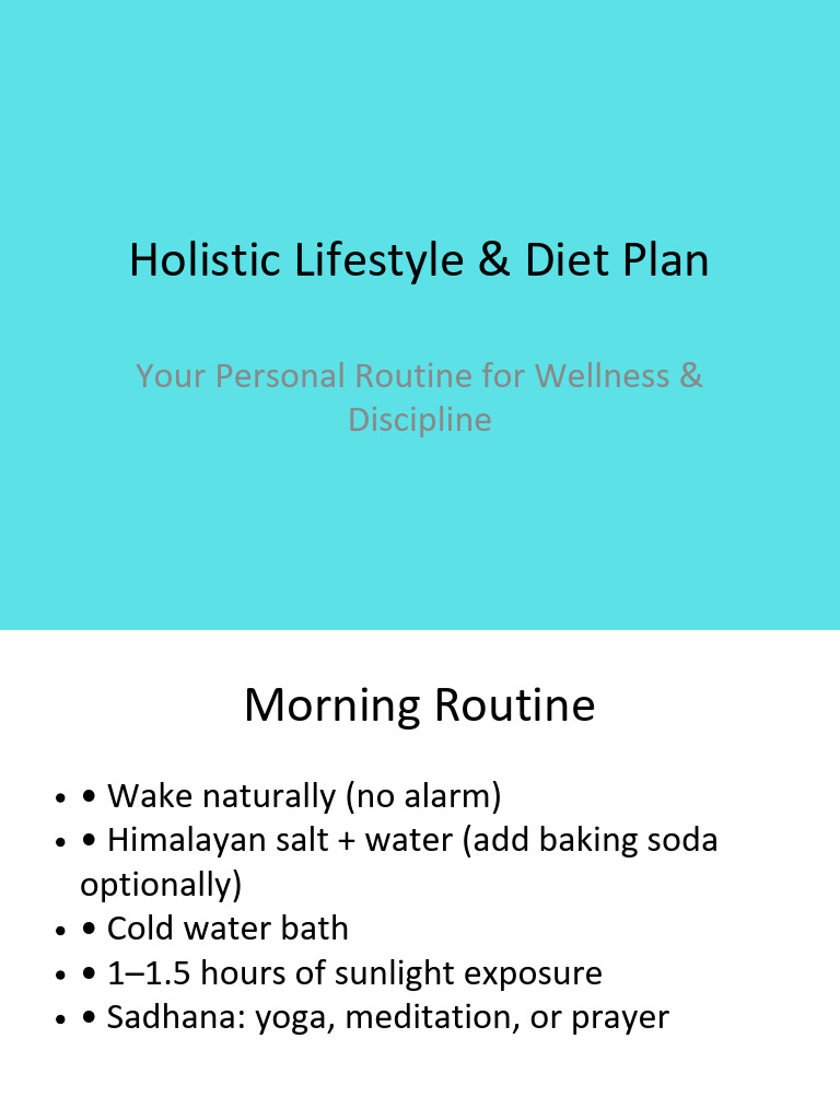 Holistic Lifestyle Plan - PPTX 20250429 212159 0000 | PDF