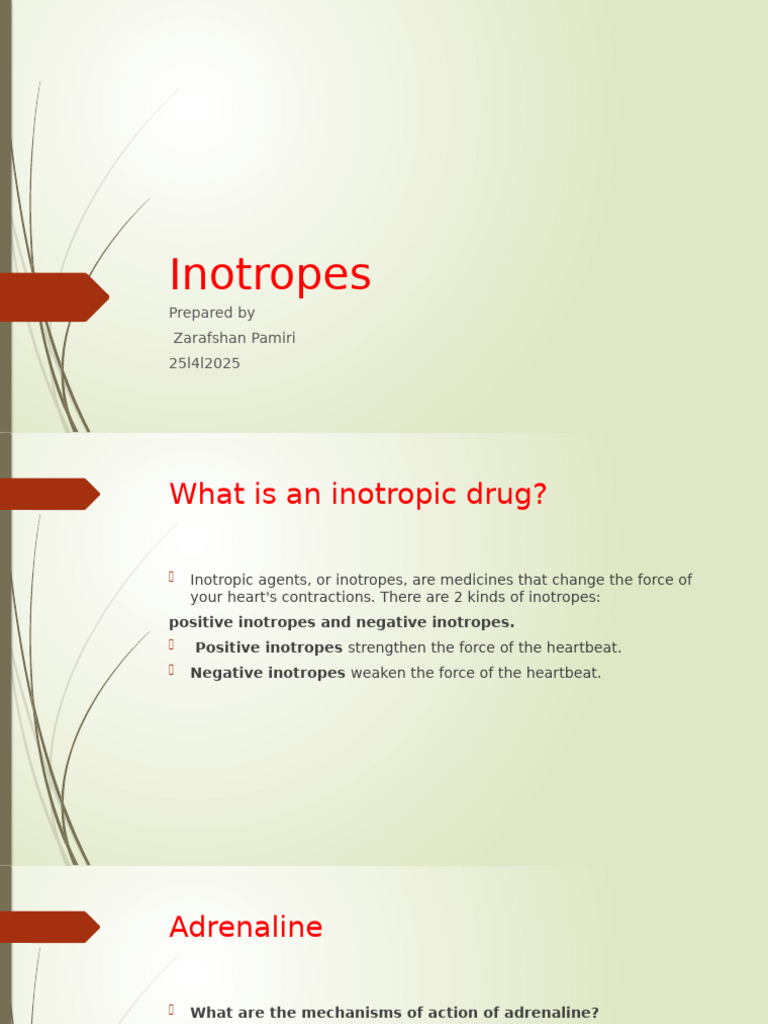Understanding Inotropes and Their Functions | PDF