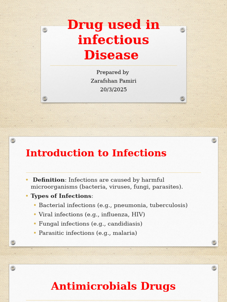 Antimicrobial Drugs for Infections Guide | PDF | Infection | Antimicrobial