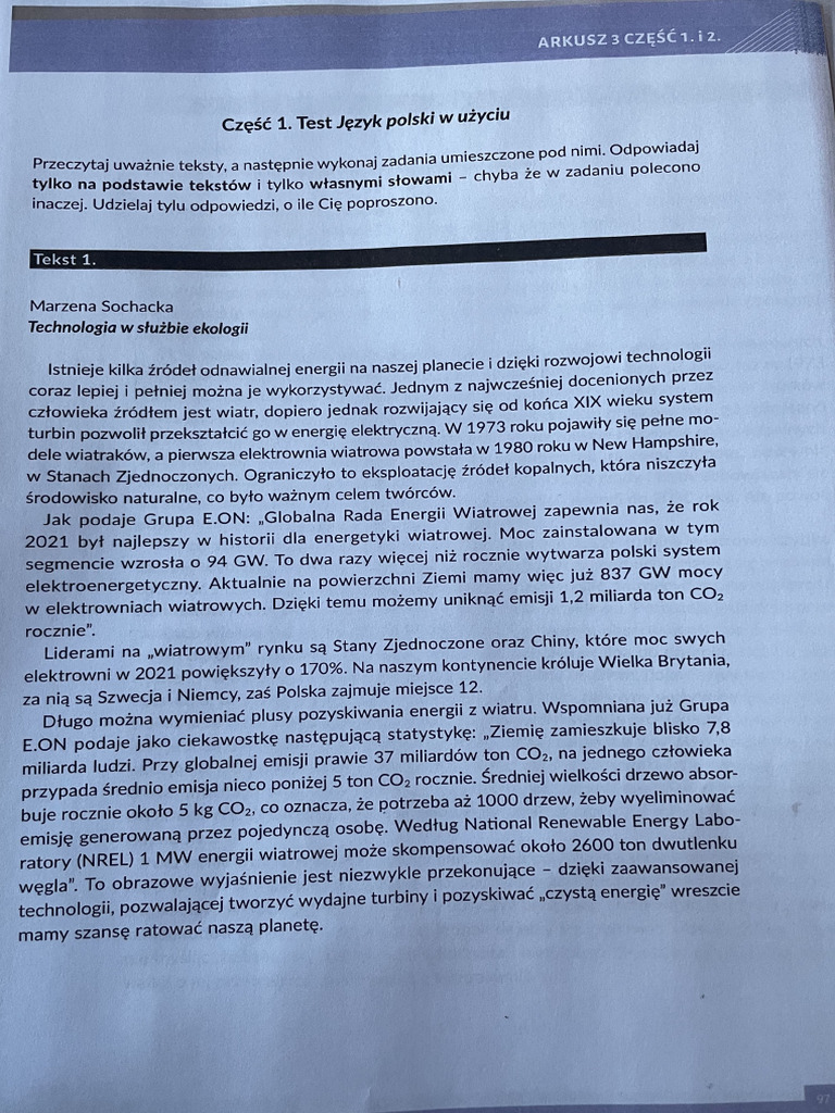 Matura - Arkusz | PDF