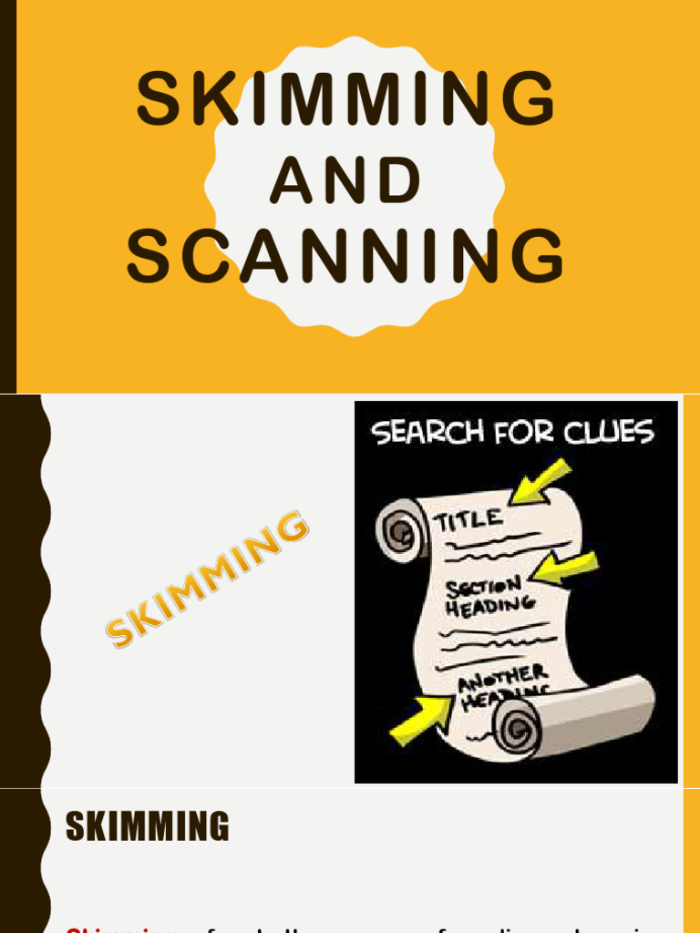 Skimming and Scanning | PDF