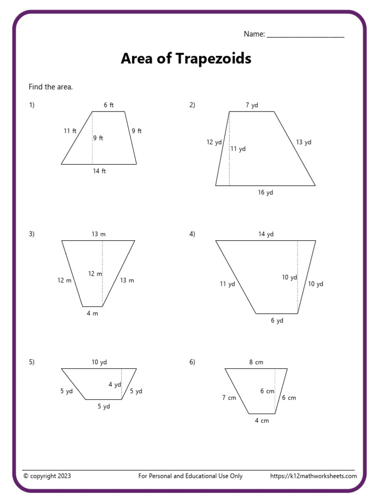 Area of Trapezoids Introduction | PDF
