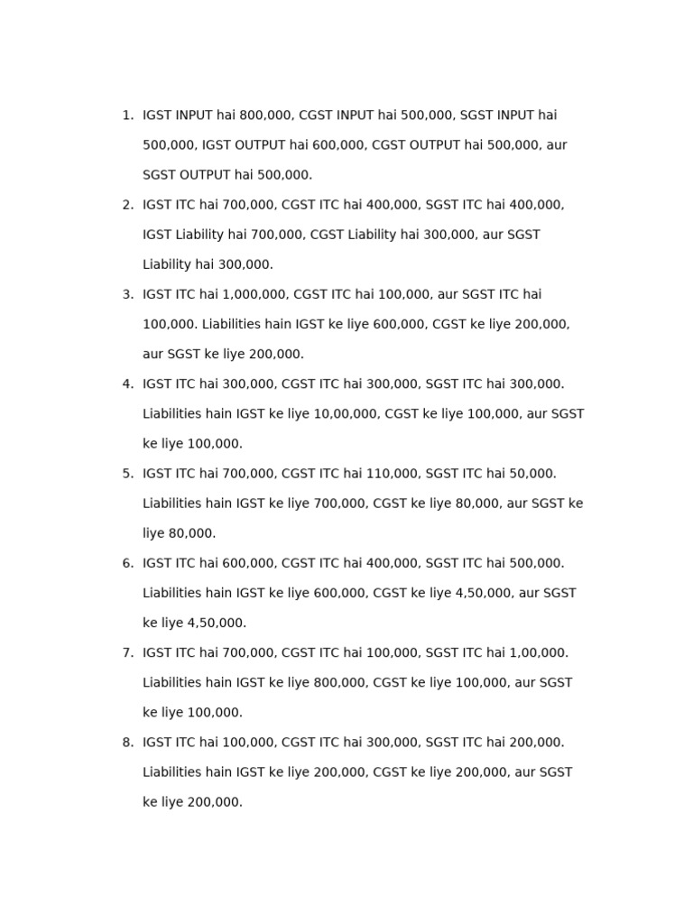 GST ITC Set Off Examples | PDF