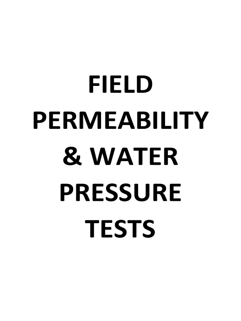 Permeability Test Results | PDF | Earth Sciences | Hydrology