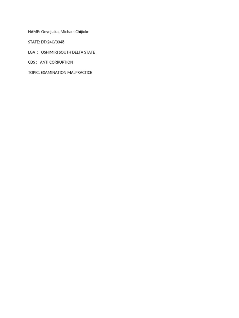 Understanding Examination Malpractice | PDF | Thought | Crimes