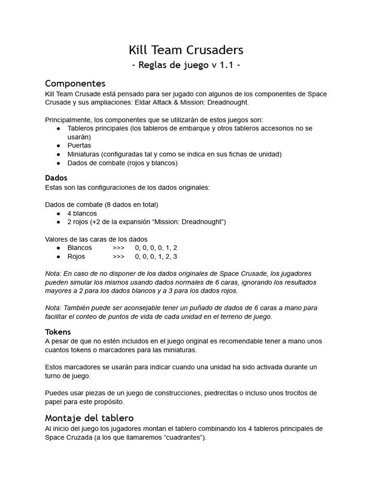 Kill Team Crusaders - Reglas | PDF