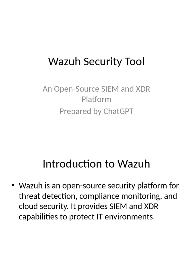 Wazuh Presentation | PDF