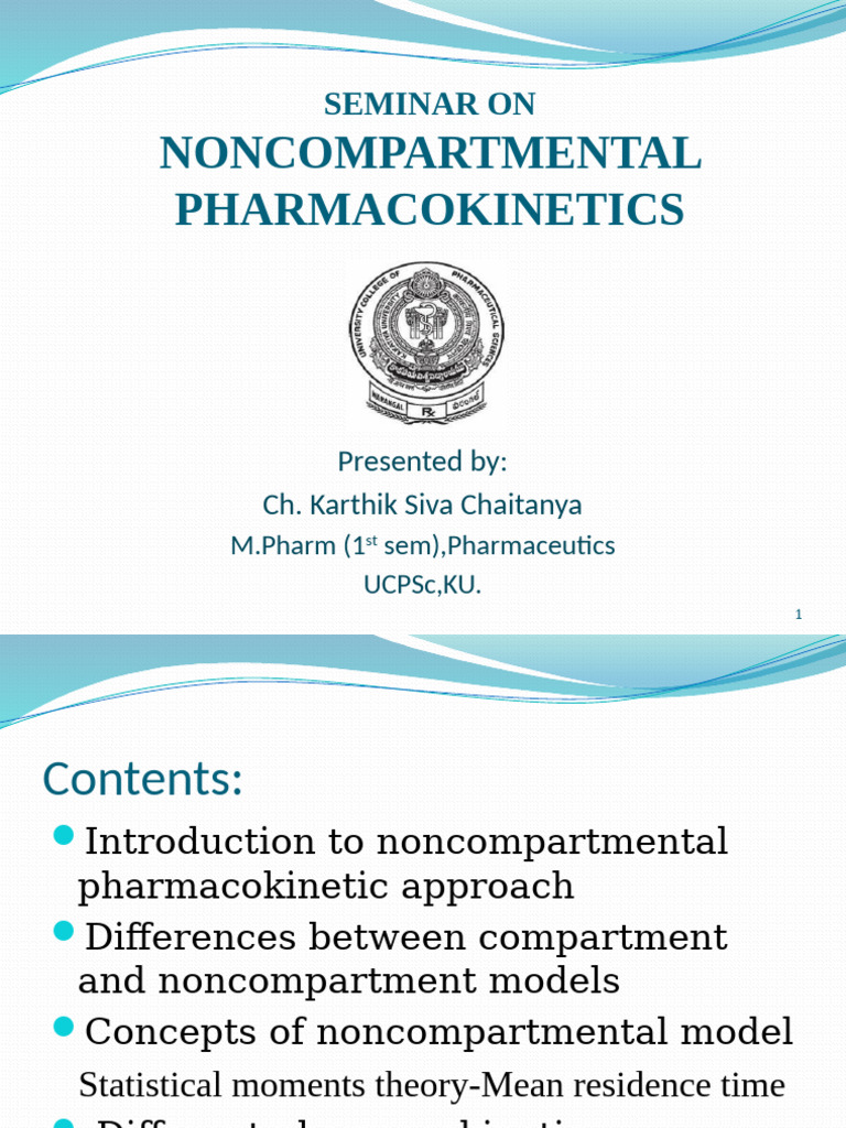 Non Compartmental Pharmacokinetics | PDF | Pharmacokinetics | Bioavailability