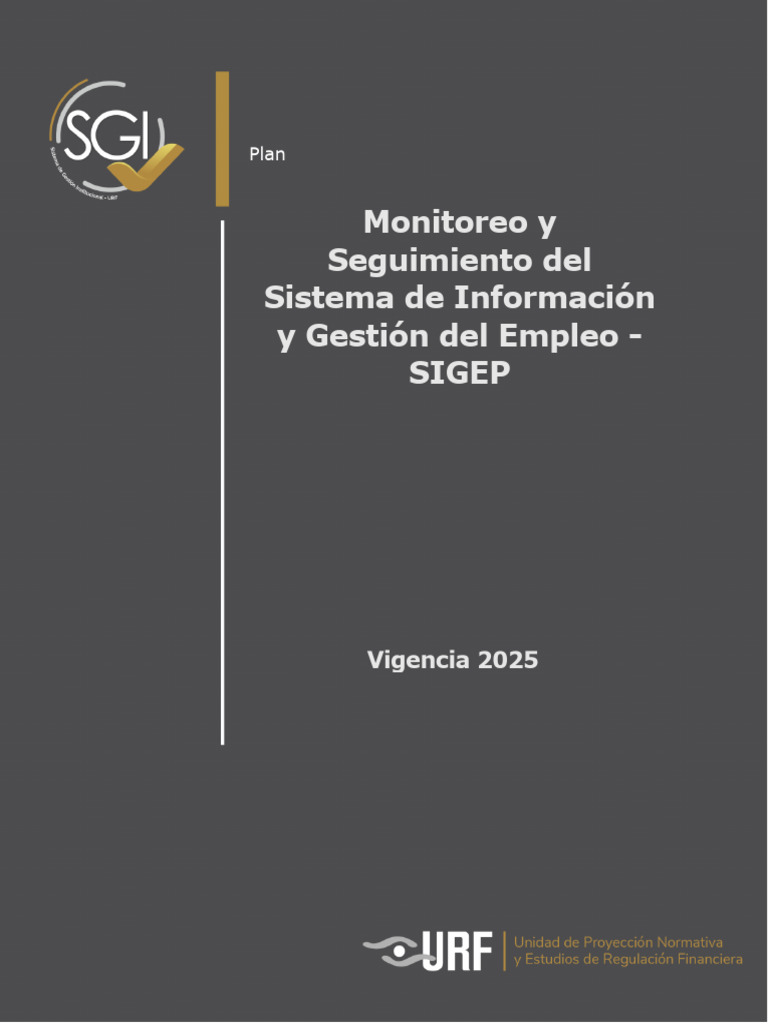 GH-PN-004 V1 Plan Monitoreo SIGEP 2025 | PDF | Servidor (Computación) | Información