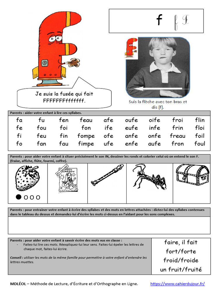 Aider votre enfant avec le son F | PDF