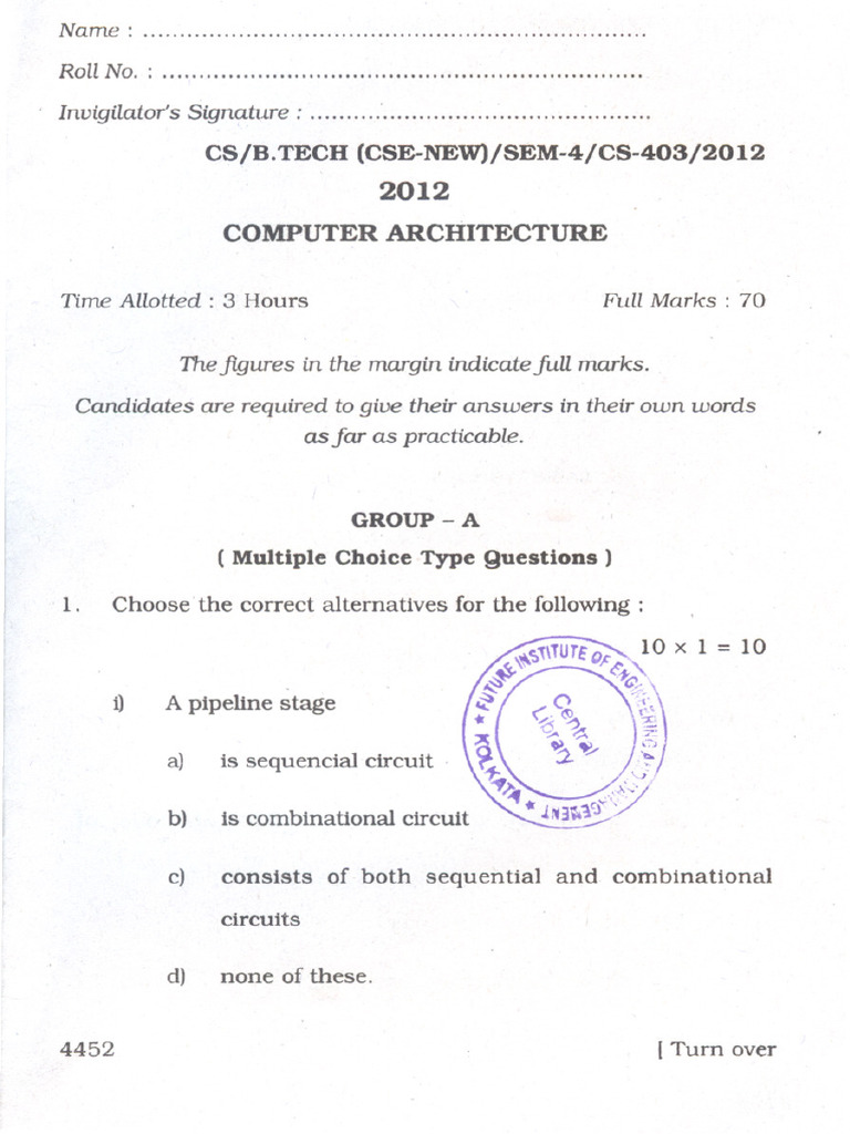 Computer Architecture - CS403 - 12 | PDF
