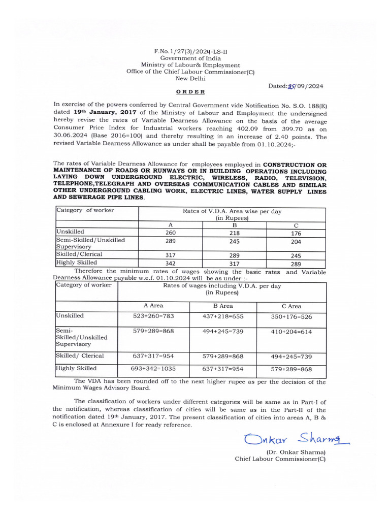 Revised Minimum Wages Notification 2024 | PDF | Employment Compensation ...