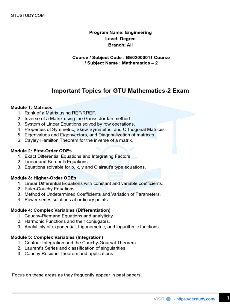 Maths-2 Imp Final 22 | PDF