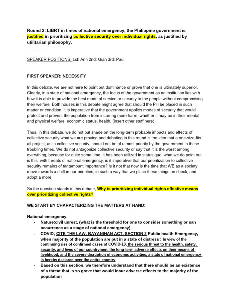 Philo Debate | PDF | Hedonism | State Of Emergency