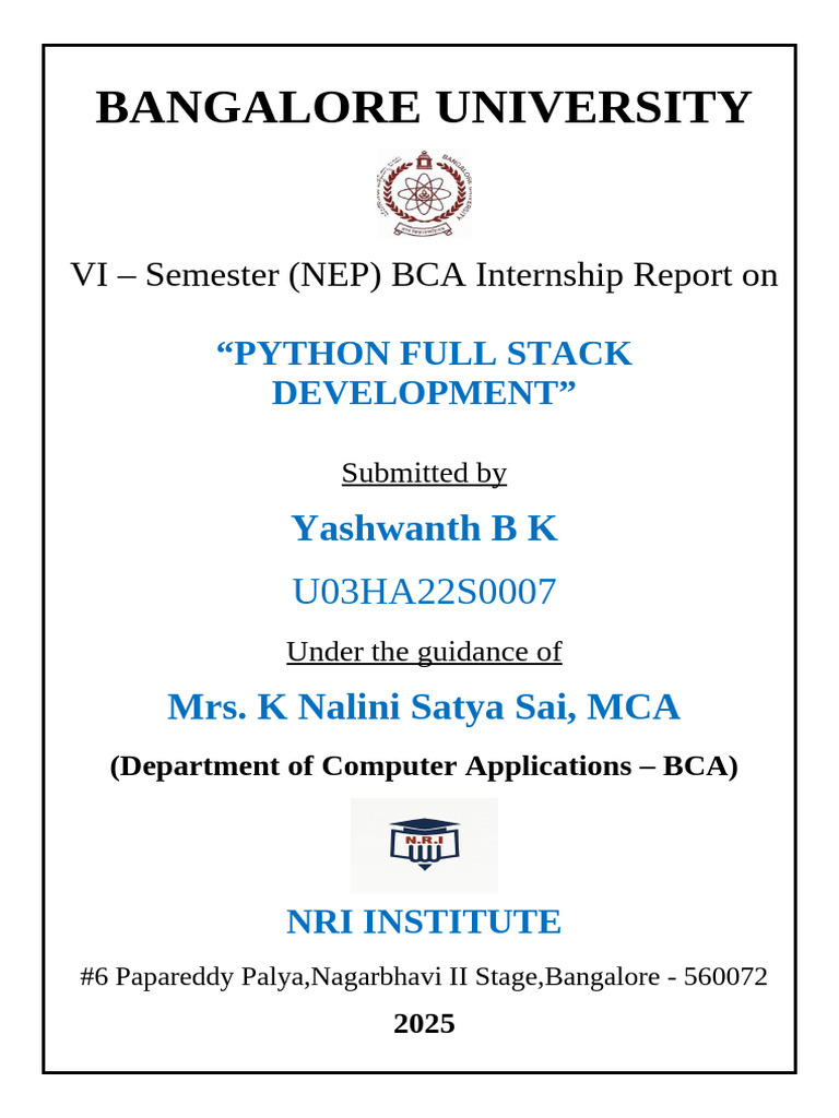 Full Stack Intern With Python-1 | PDF | Parameter (Computer Programming) | Bootstrap (Front End ...