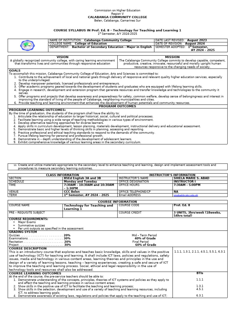 Technology For Teaching and Learning 1 | PDF | Educational Technology ...