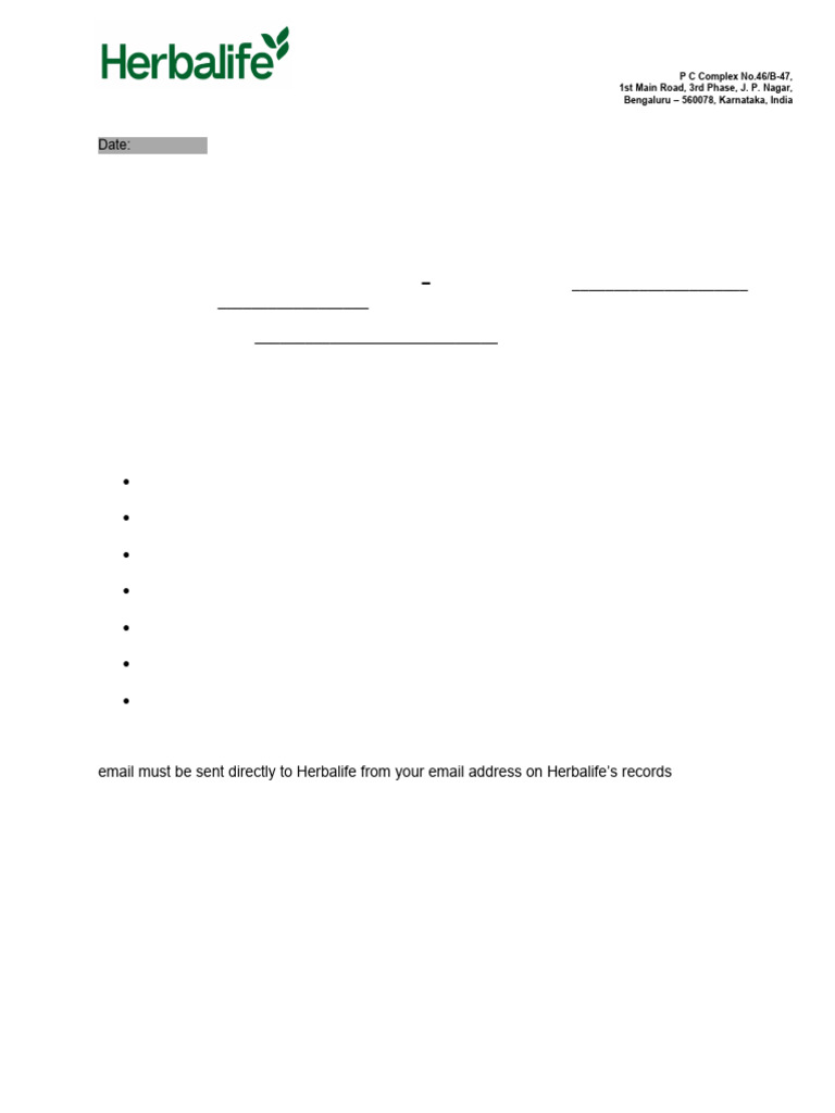 Change of Herbalife Sponsor Request Form | PDF | Notary Public | Justice