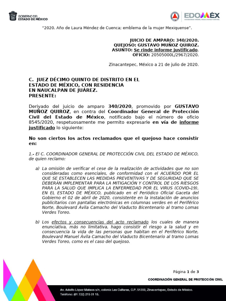 INFORME Justificado 340 2020 | PDF