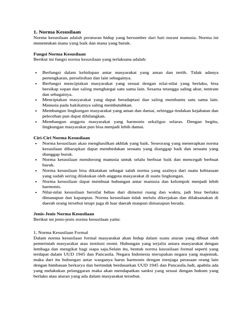 Jenis dan Fungsi Norma dalam Masyarakat | PDF