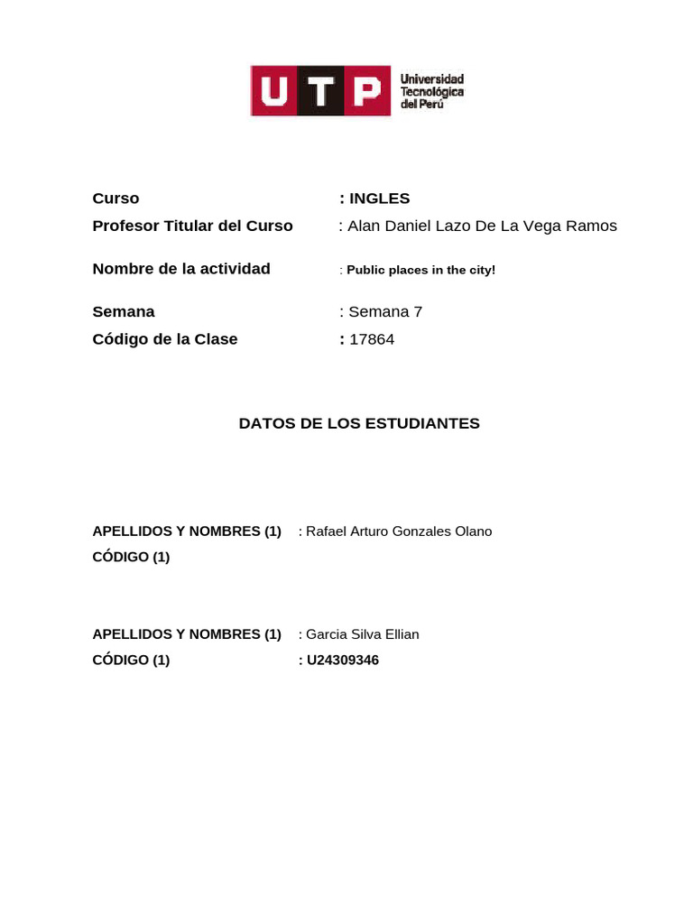 Week 07 Writing Task Assignment Public Places in The City | PDF