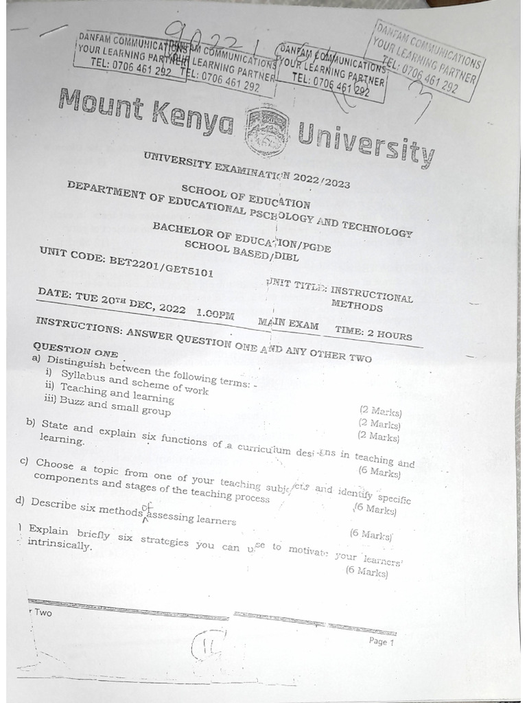 Instructional Methods | PDF