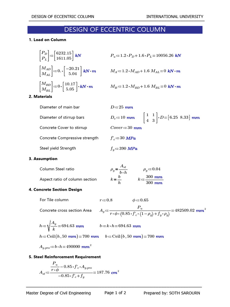 Design of Eccentric Column | PDF | Column | Building Engineering
