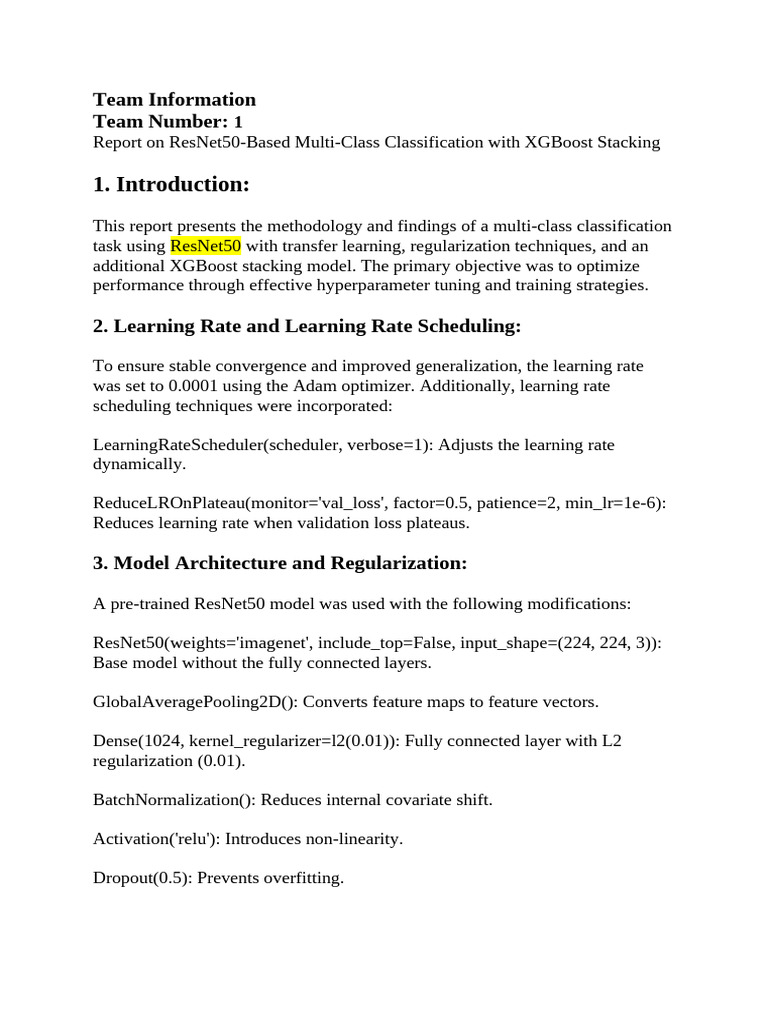 DL Overall Project Report | PDF | Deep Learning | Accuracy And Precision