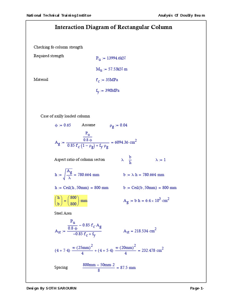 09.interaction Diagram Rectangular Distibution | PDF | Structural ...