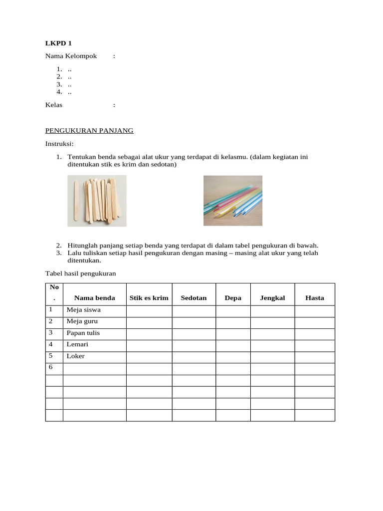 LKPD Pengukuran Panjang | PDF