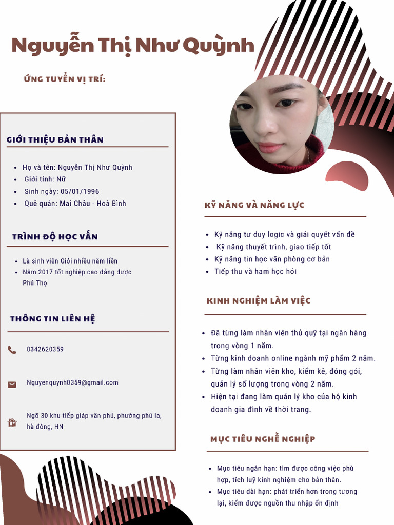 CV Nguyen Thi Nhu Quynh PDF | PDF